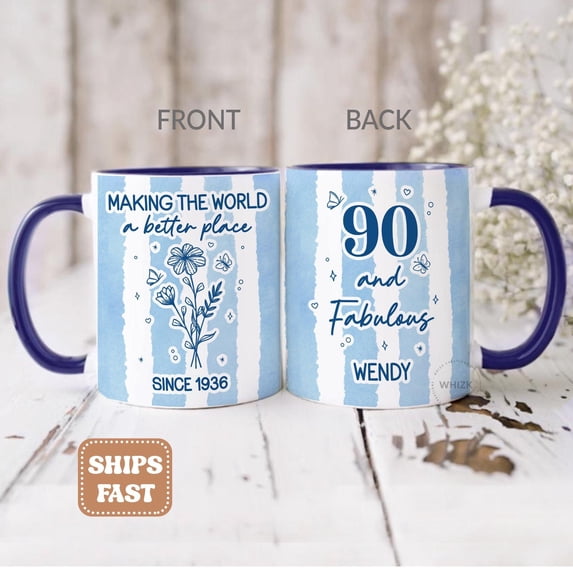 90th Birthday Mug 90th Birthday Gift For Her Mom 90 Year Old Women ...