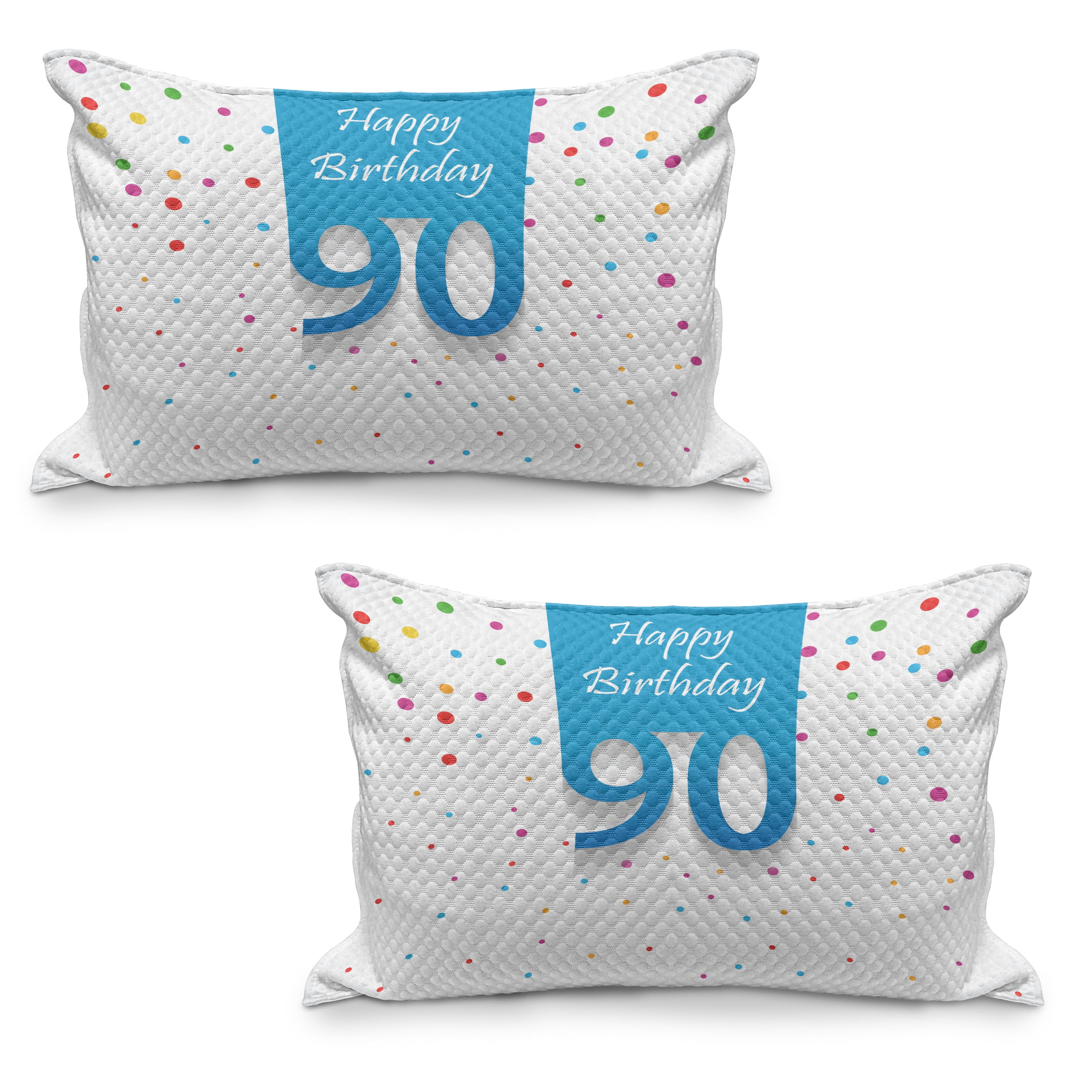 90th Birthday Quilted Pillowcover Set of 2, Framework with Hand Writing ...