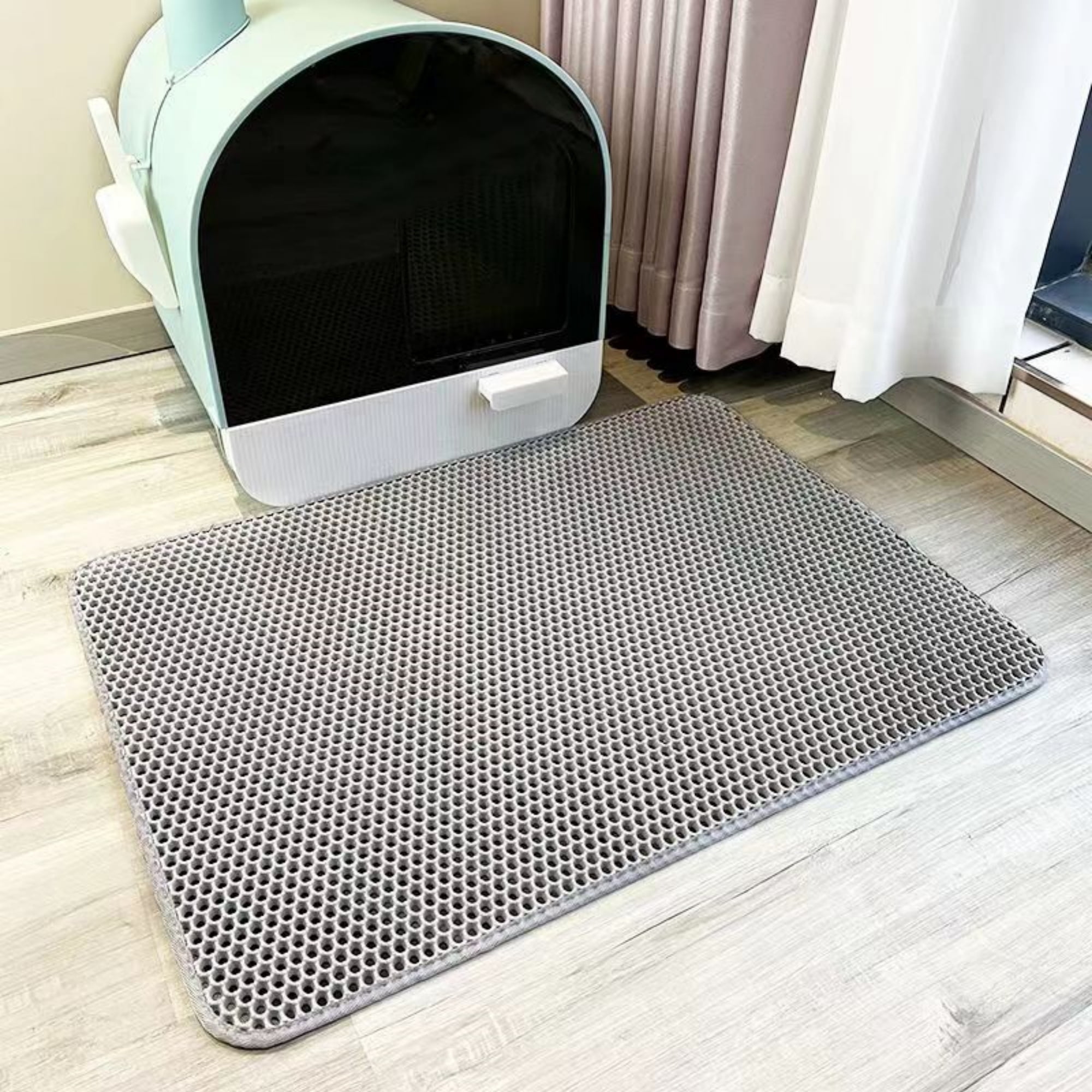 90x60cm Double-layer Sand Collection Cat Litter Mat Cat Litter Pad Cat ...