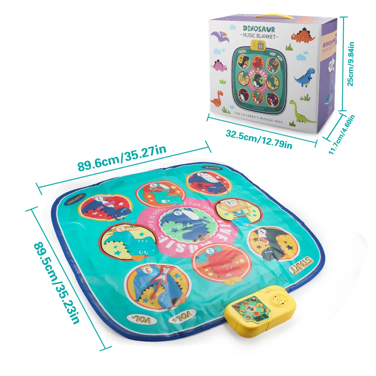 90x90cm Music Play Mat Educational Toys For Kids Large Elecrtic Dancing ...