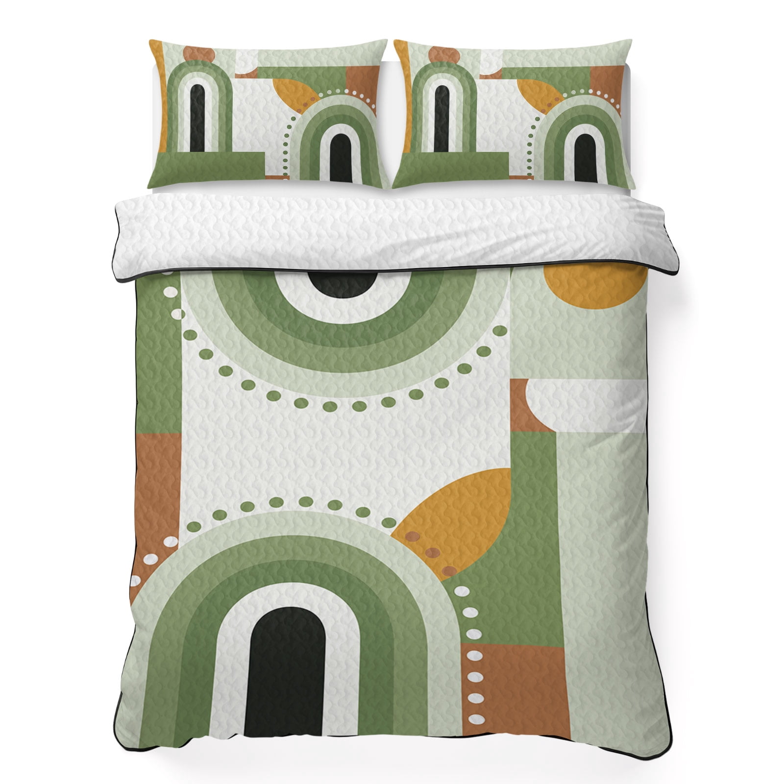 Queen Quilt Bedding Set Mid Century Modern Retro Breathable Summer ...