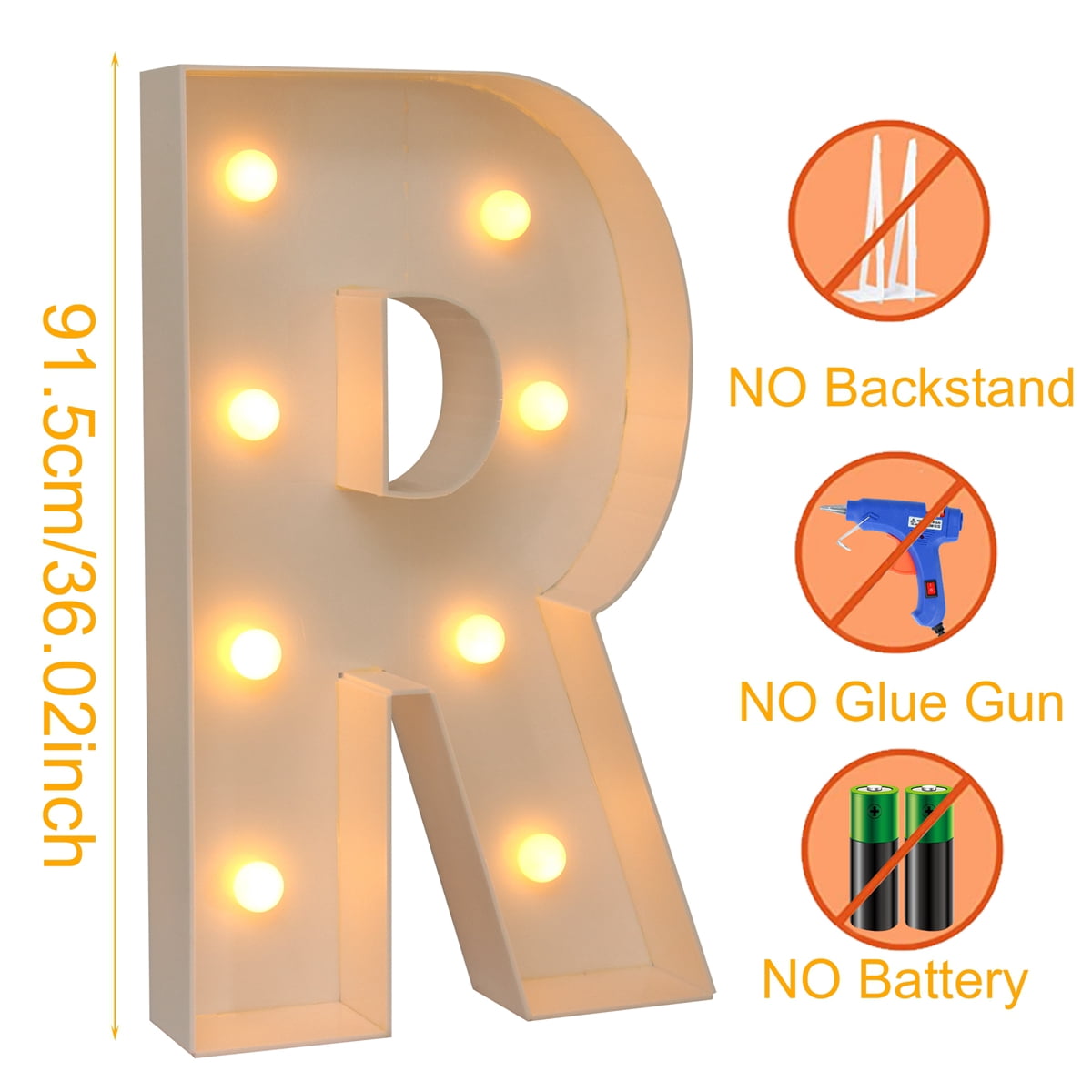 91.5CM Giant Letter Led Light Frame Box Baby Shower Christmas 1st ...