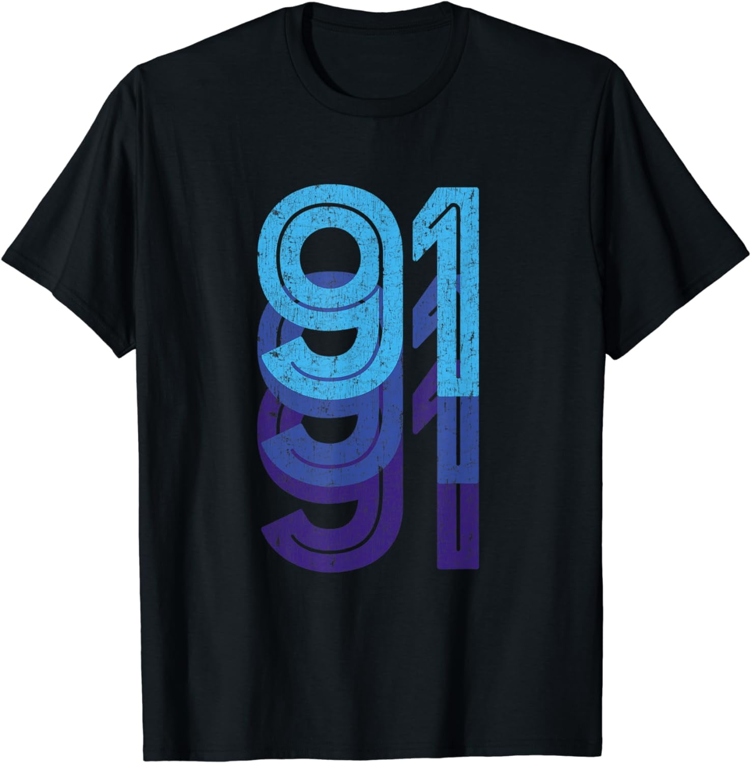91 Lucky Number 91st Year Birthday Age Sports Team T-Shirt - Walmart.com