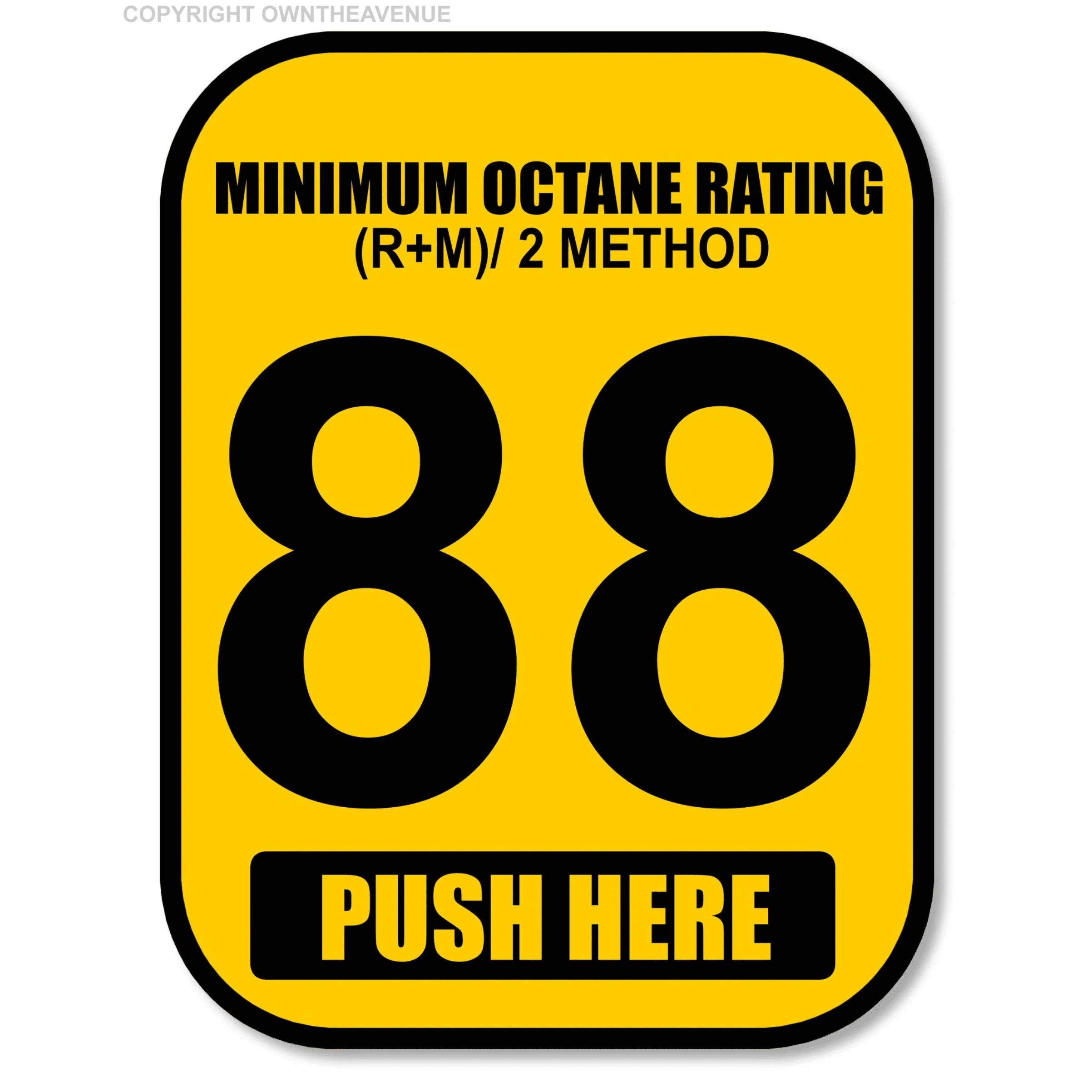 91 Octane Gas Pump Button Label Vinyl Sticker Gasoline Petrol Decal 2x2 ...