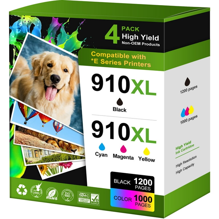 FASTINK 910XL Ink Cartridges Combo Pack High Yield Replacement for HP 910XL 910 XL Works with HP OfficeJet Pro 8020 8025 8025e 8035 8035e 8028 8035