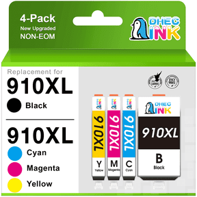 HP 910, 910XL Ink Cartridges 4-Pack, Black High Yield Cyan Magenta ...