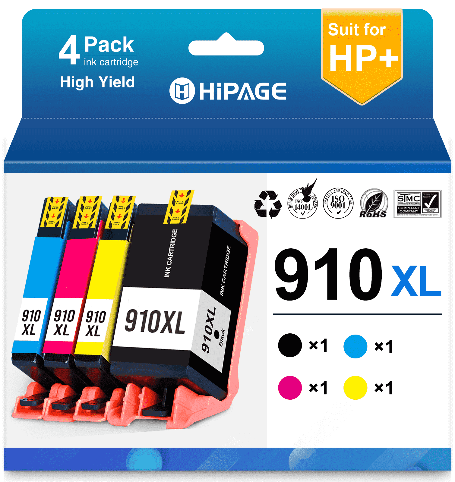 HIPAGE 910XL Ink Cartridge Replacement for HP OfficeJet Pro 8025e ...