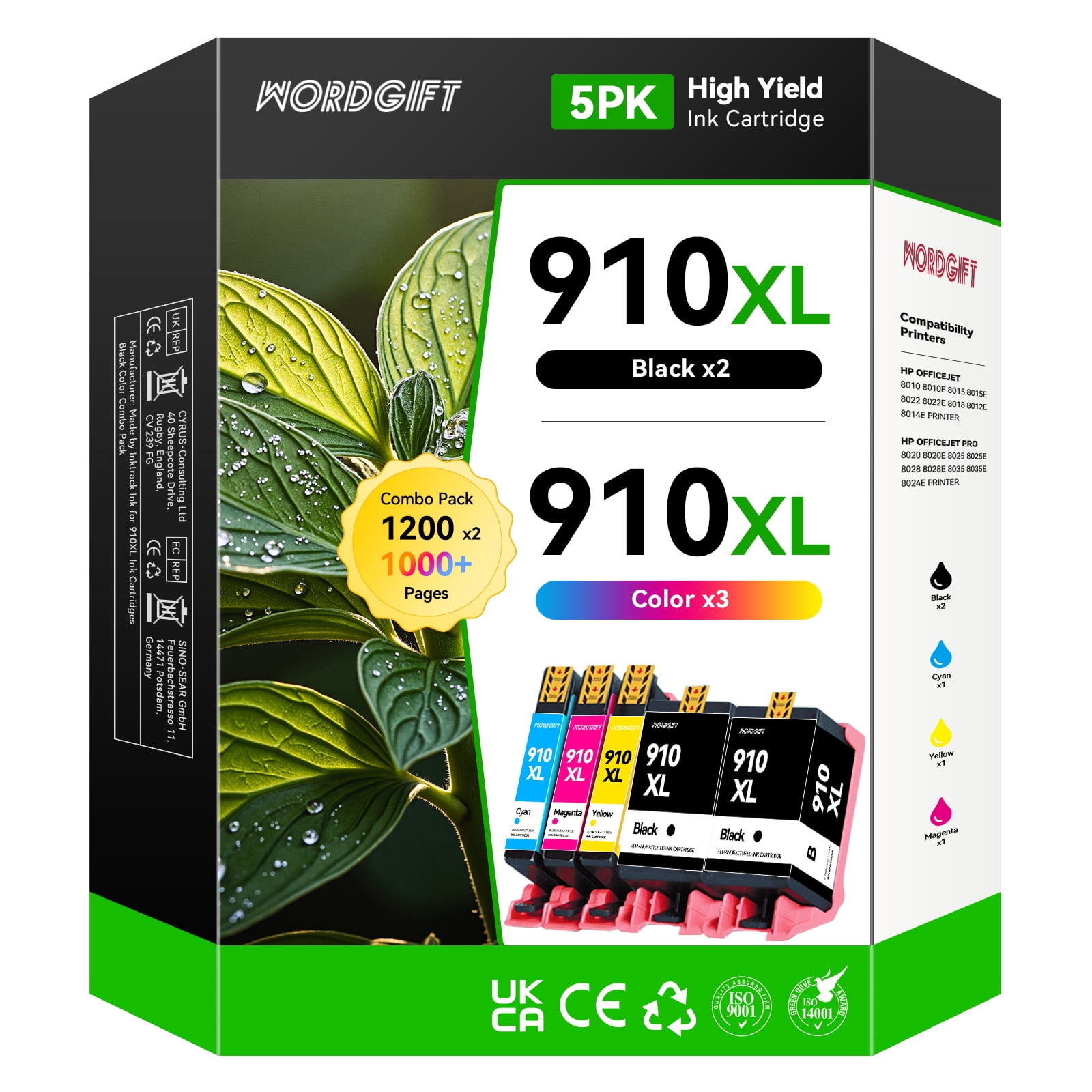 910 Ink for Compatible HP 910 Ink Cartridges Combo Pack Compatible for ...