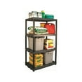 91093-1C-20 Shelving Unit, 4 Shelves, Heavy-Duty Plastic, Black, 24 x ...