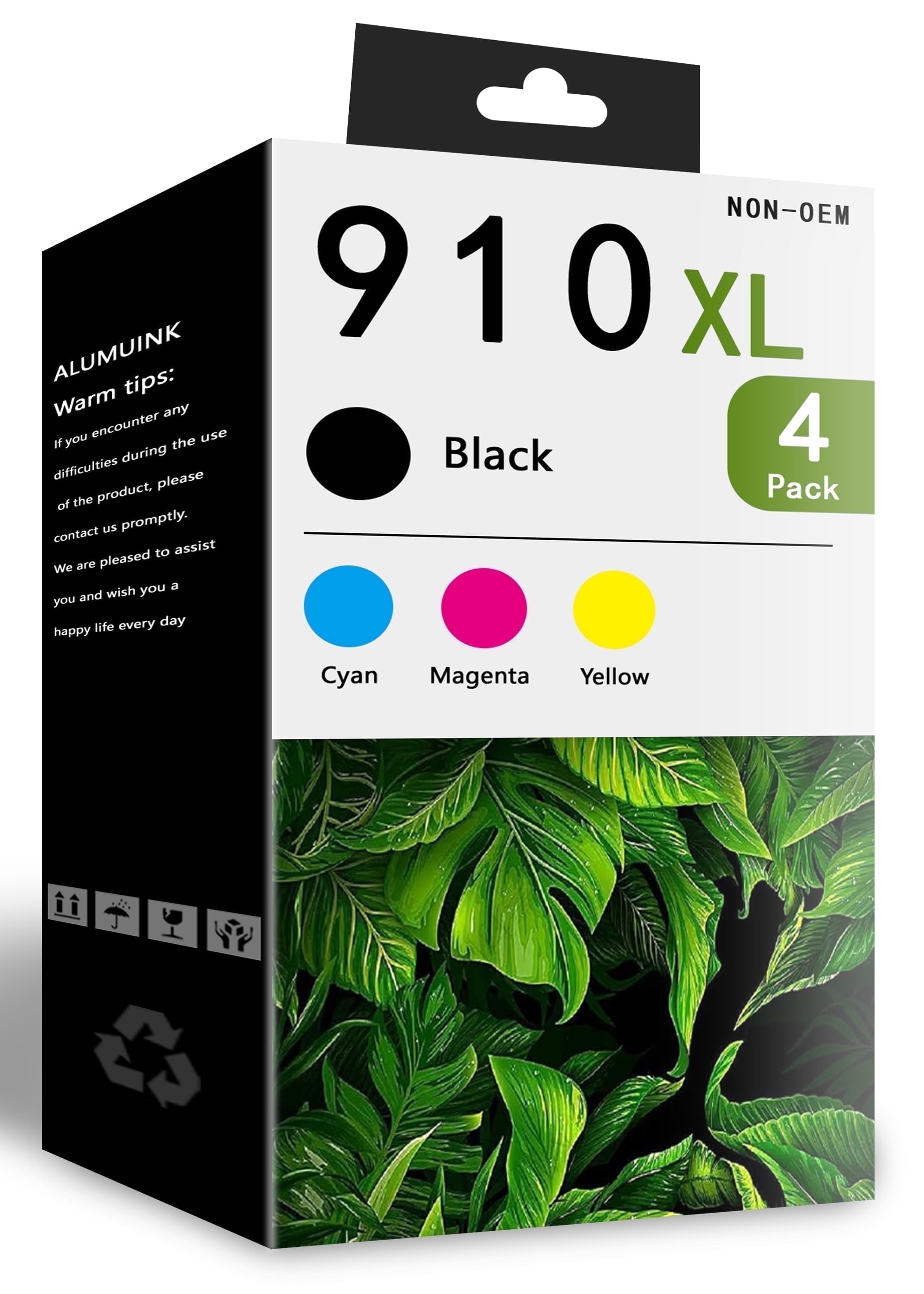910XL Ink Cartridge (Black/Cyan/Magenta/Yellow) 4 Pack Compatible for ...
