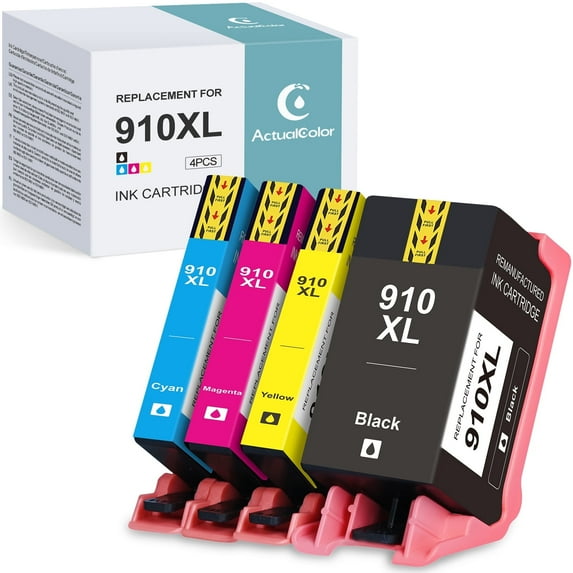 ACTUALCOLOR C 910XL Ink Cartridge, Compatible for HP 910 XL, OfficeJet ...