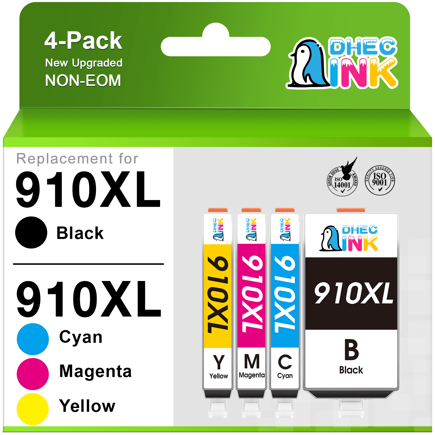 HP 910XL Ink Cartridge 4 Pack for OfficeJet Pro 8025, 8035, 8020, 8022 ...