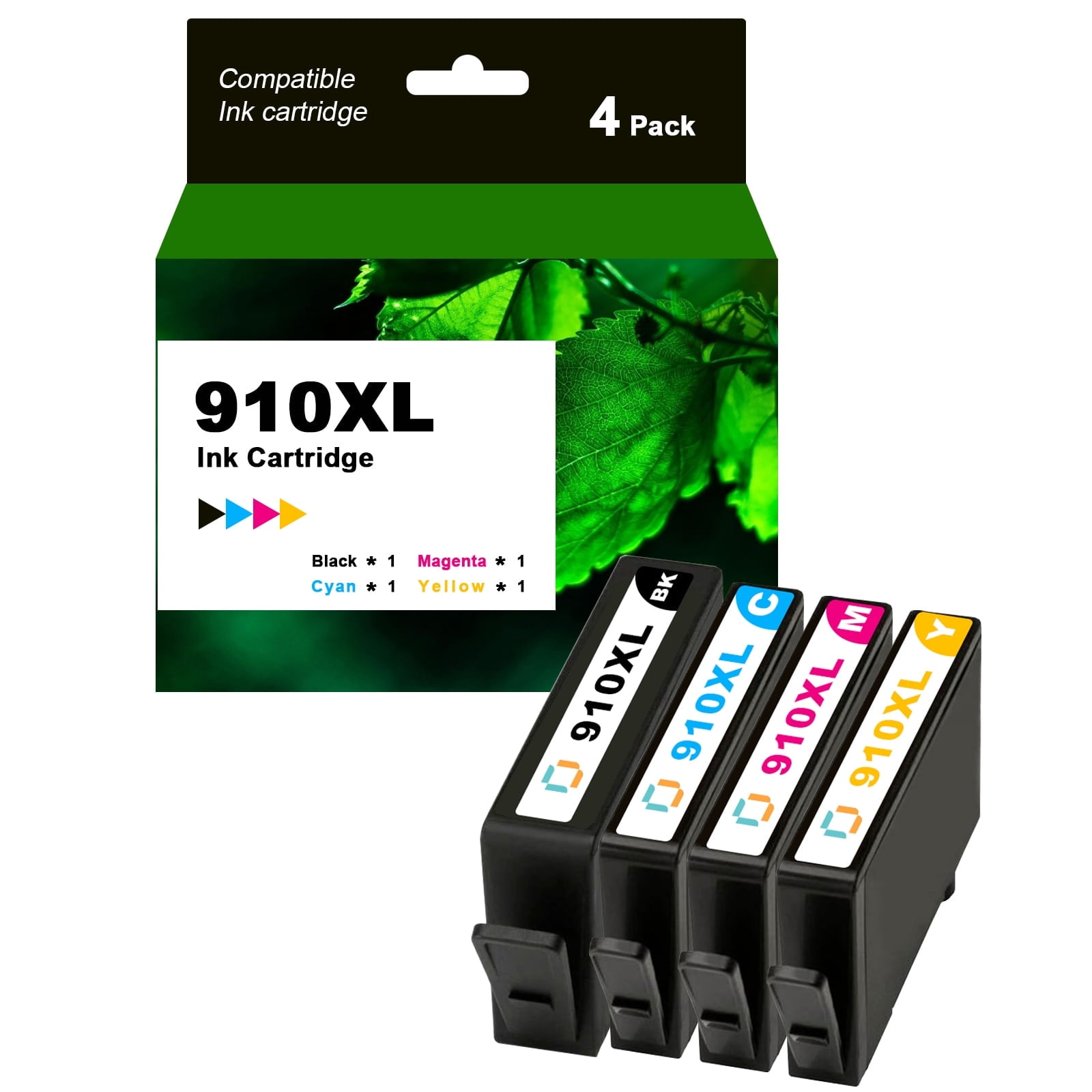 910XL Ink Cartridge Replacement Compatible for HP 910XL 4 Pack to use ...