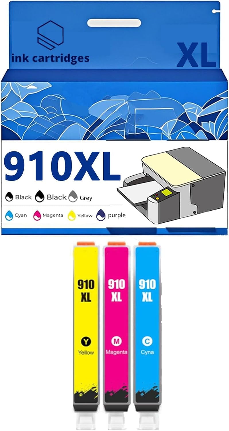 910XL Ink Cartridges Compatible for HP 8010 8020 8030 8024 8025 Inkjet Printers, Leak-Proof ...