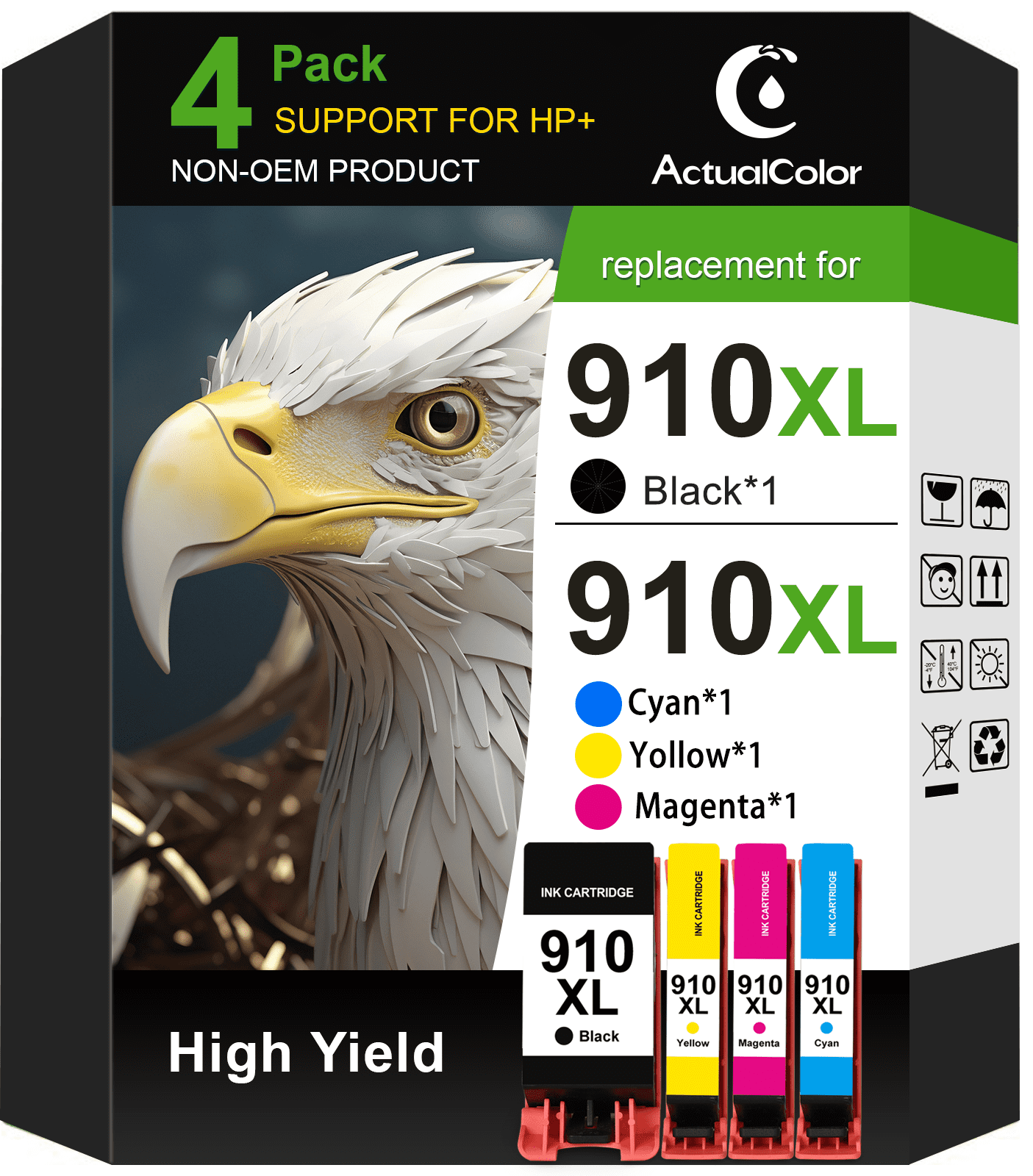 HP 910XL Ink Cartridge Combo for OfficeJet Pro 8015 8020 8025 - Black ...