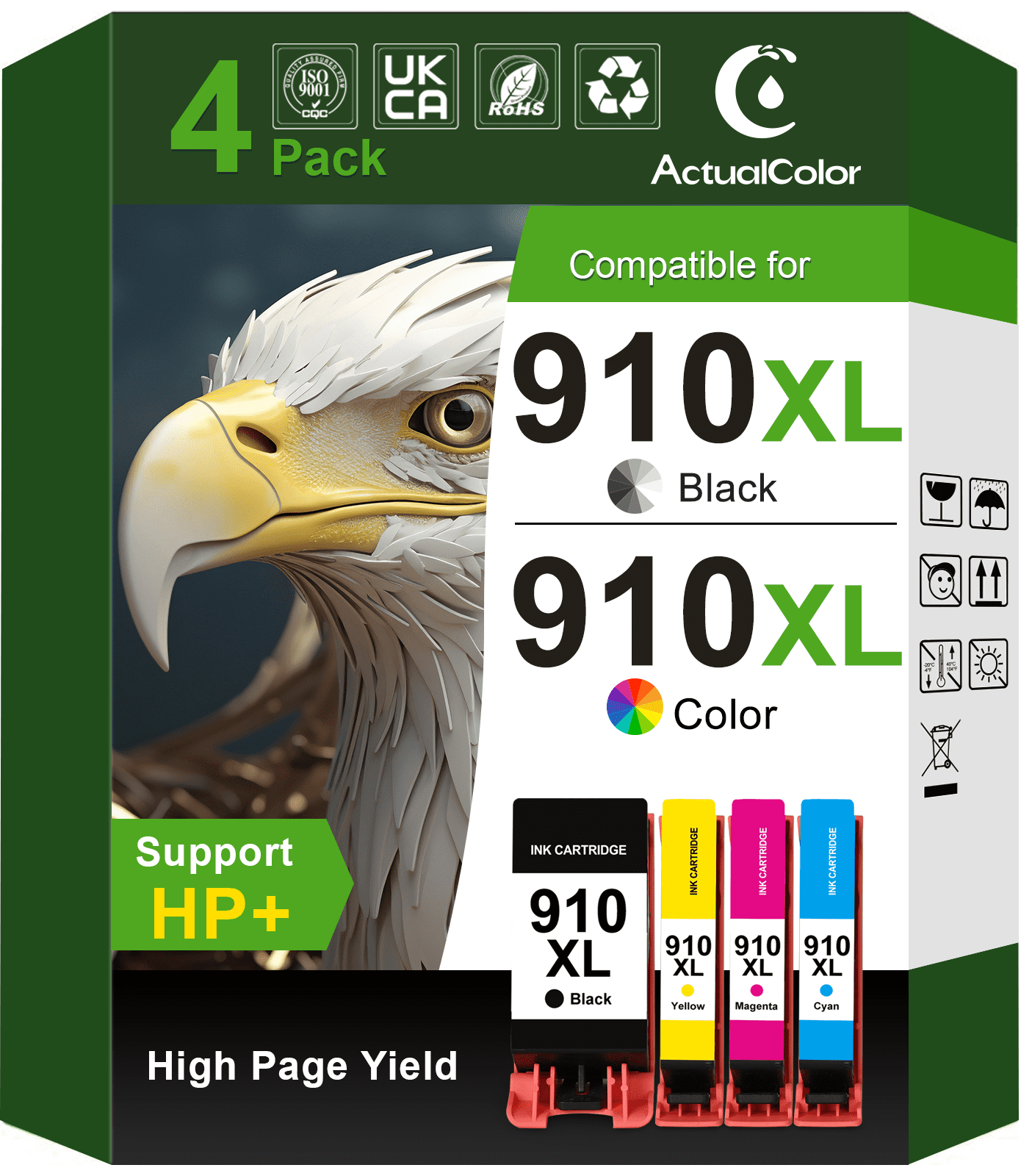 ACTUALCOLOR C 910XL Ink Cartridge Replacement, Compatible for HP 910XL ...