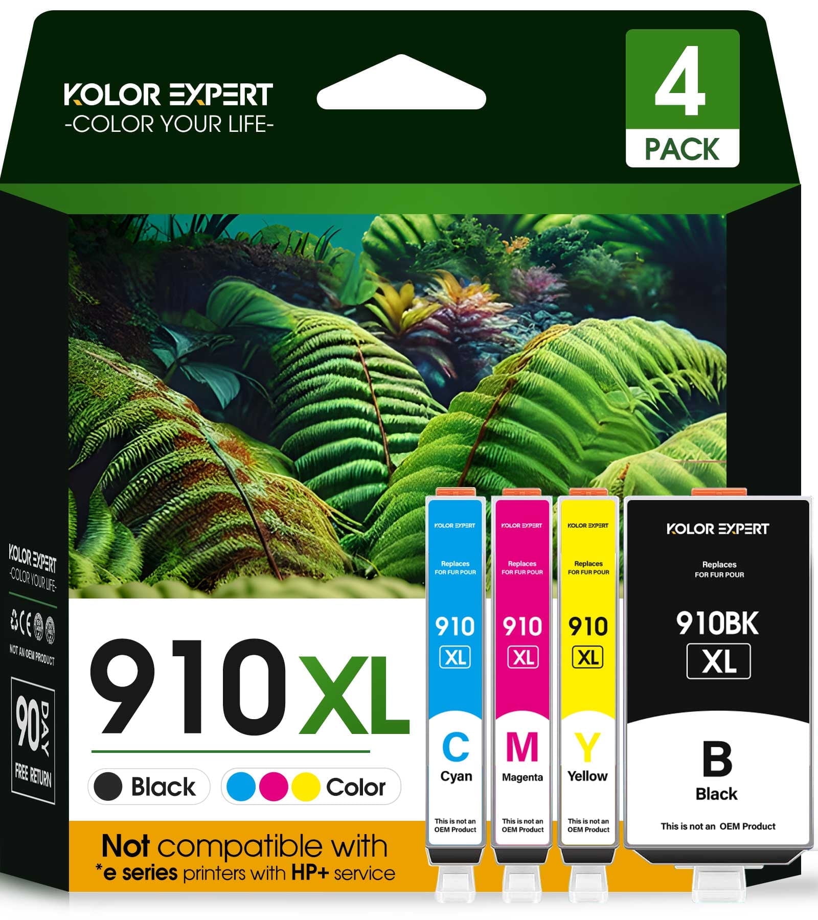 Free Shipping! Kolor Expert 910XL Ink Cartridges 4-Pack Compatible with ...
