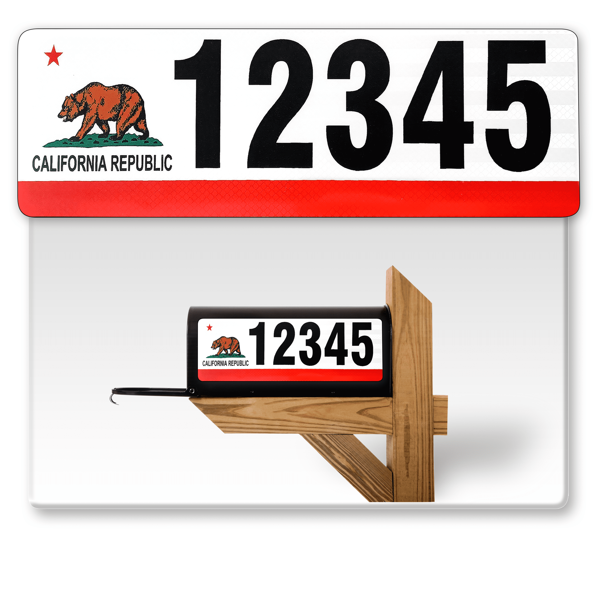 911 Customized Horizontal Mailbox Address Numbers Sticker Outdoor ...