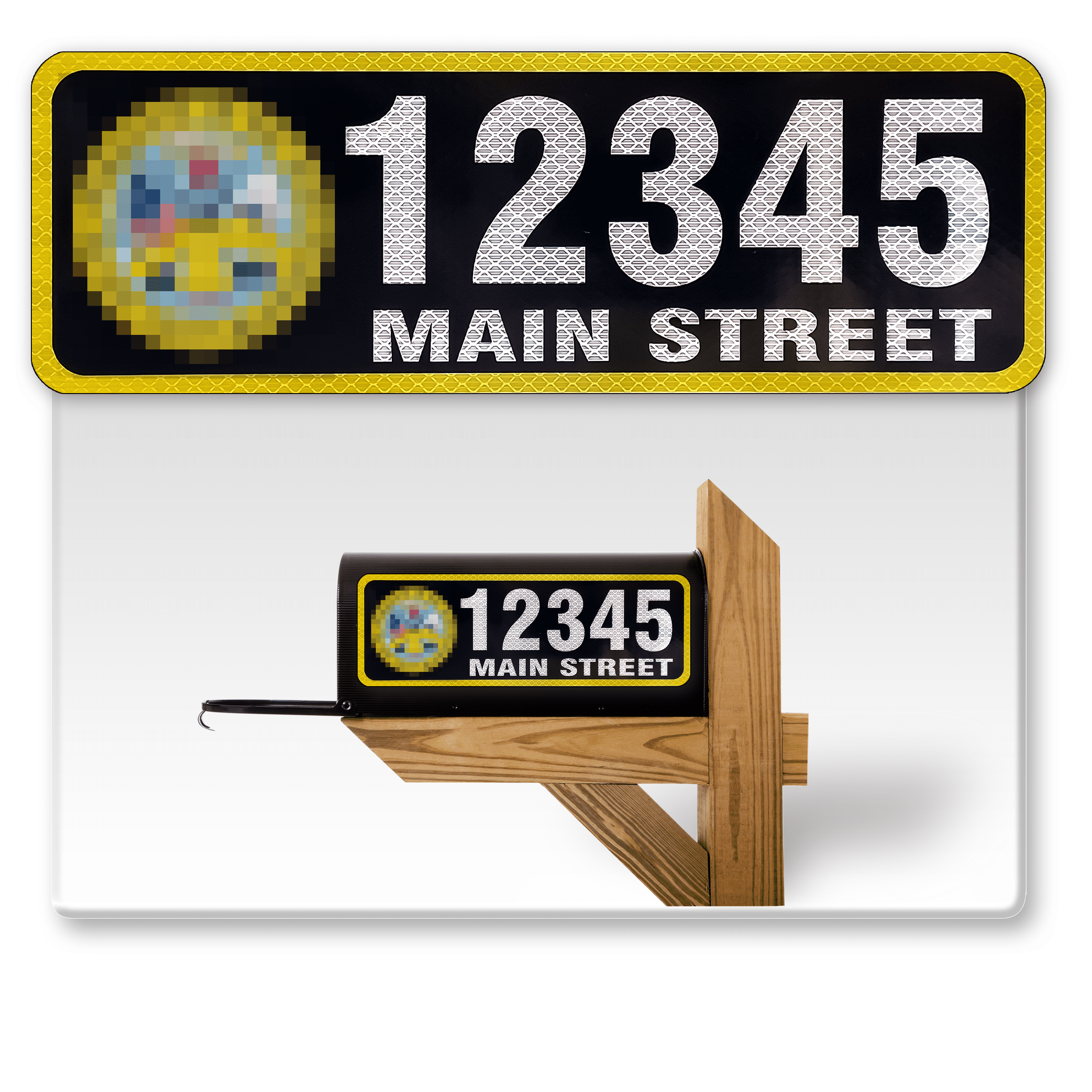 911 Customized Horizontal Mailbox Address Numbers Sticker Outdoor ...