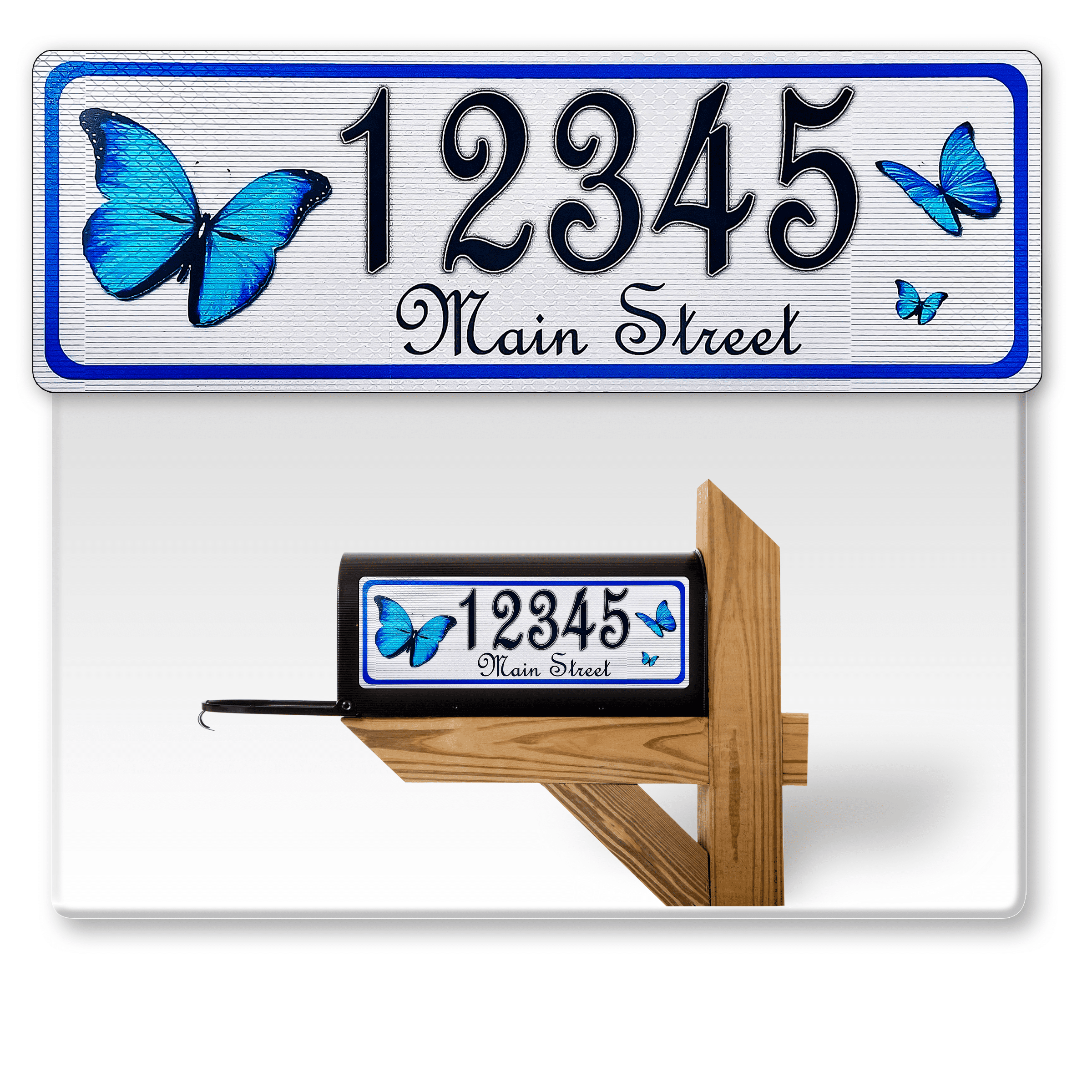 911 Customized Horizontal Mailbox Address Numbers Sticker Outdoor ...