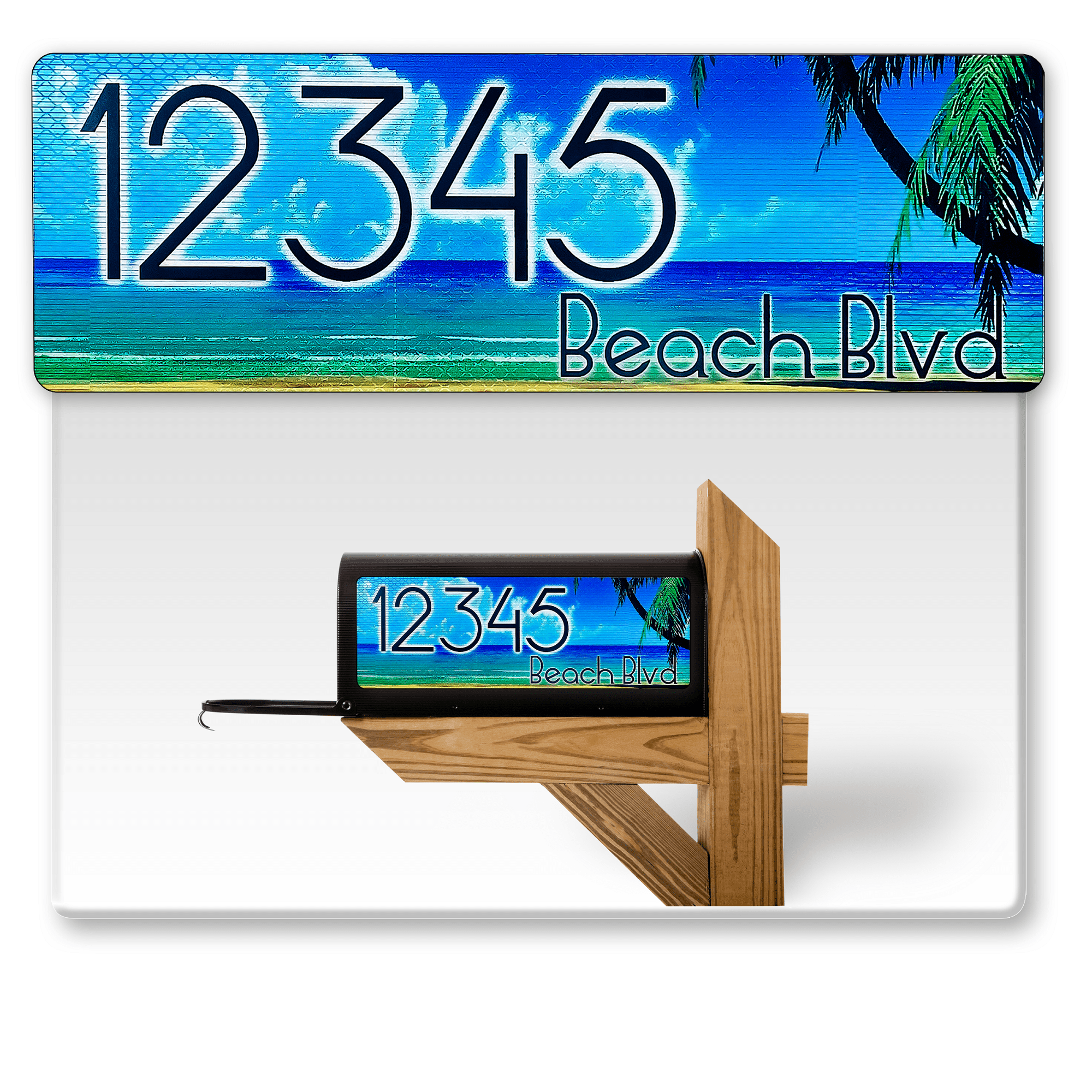 911 Customized Horizontal Mailbox Address Numbers Sticker Outdoor ...