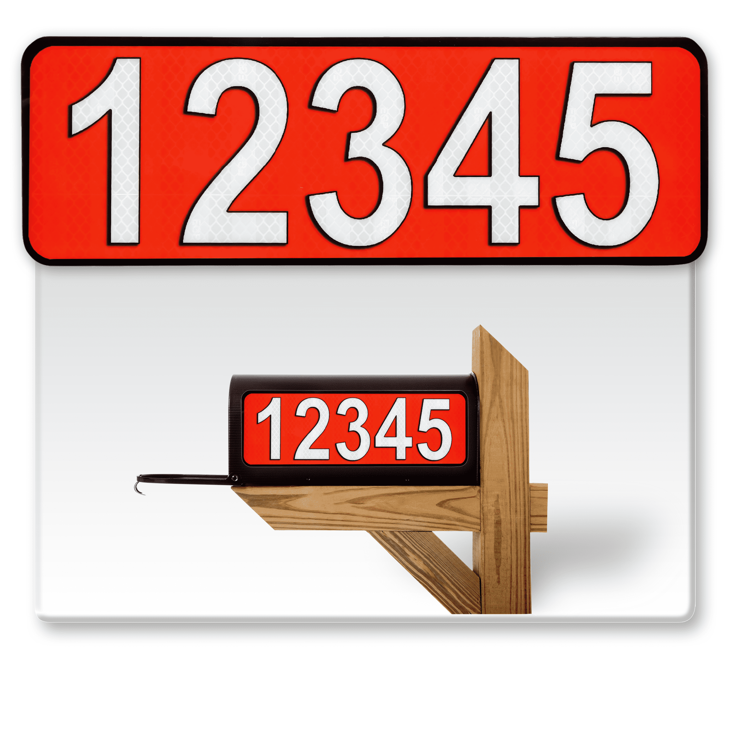 911 Customized Horizontal Mailbox Address Numbers Sticker Outdoor ...