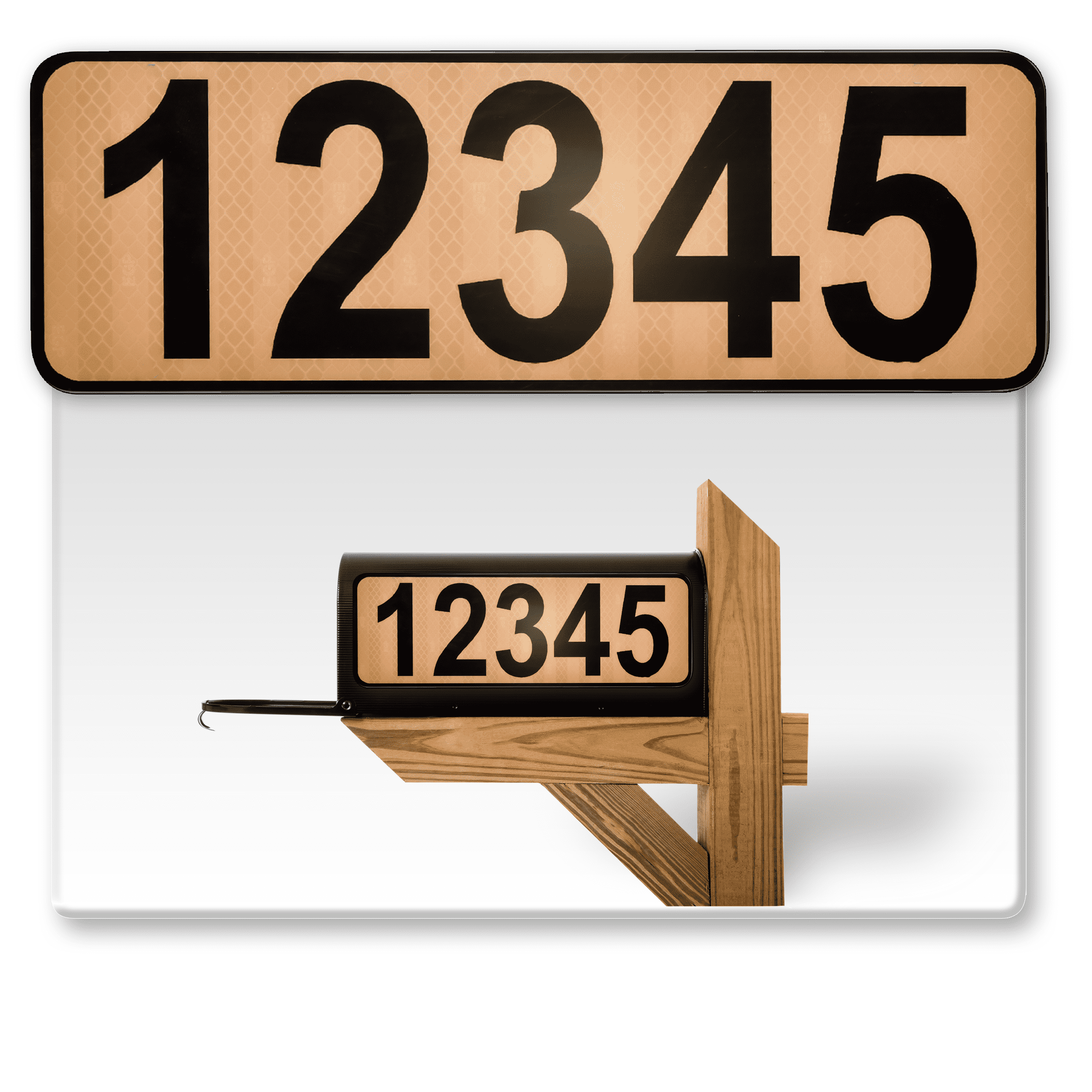 911 Customized Horizontal Mailbox Address Numbers Sticker Outdoor/Indoor, 2 Pack Super ...