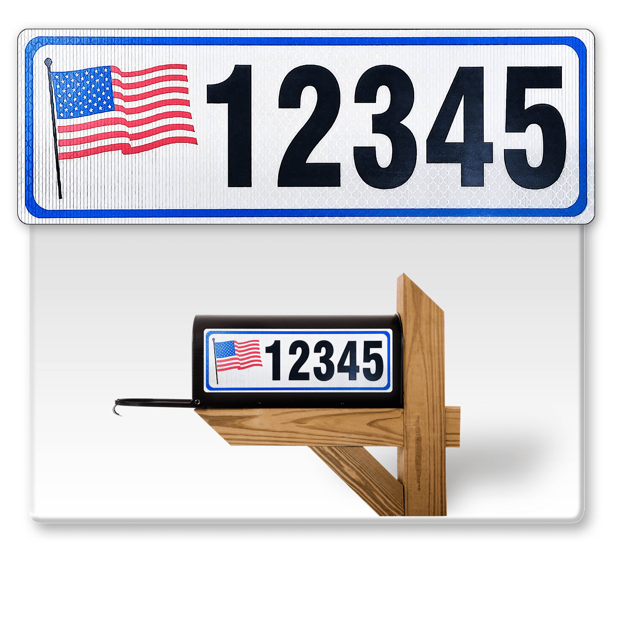 911 Customized Horizontal Mailbox Address Numbers Sticker Outdoor ...