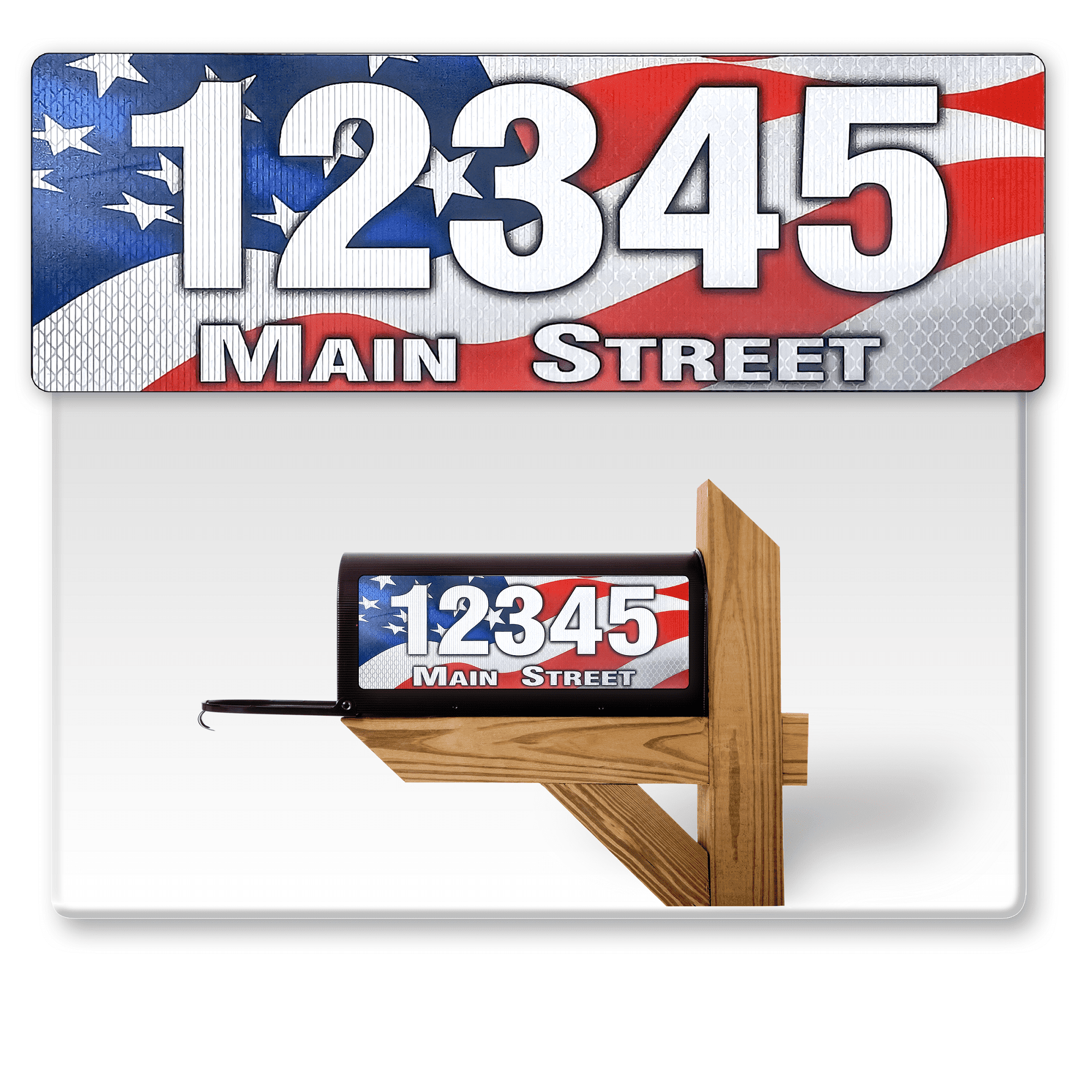 911 Customized Horizontal Mailbox Address Numbers Sticker Outdoor ...