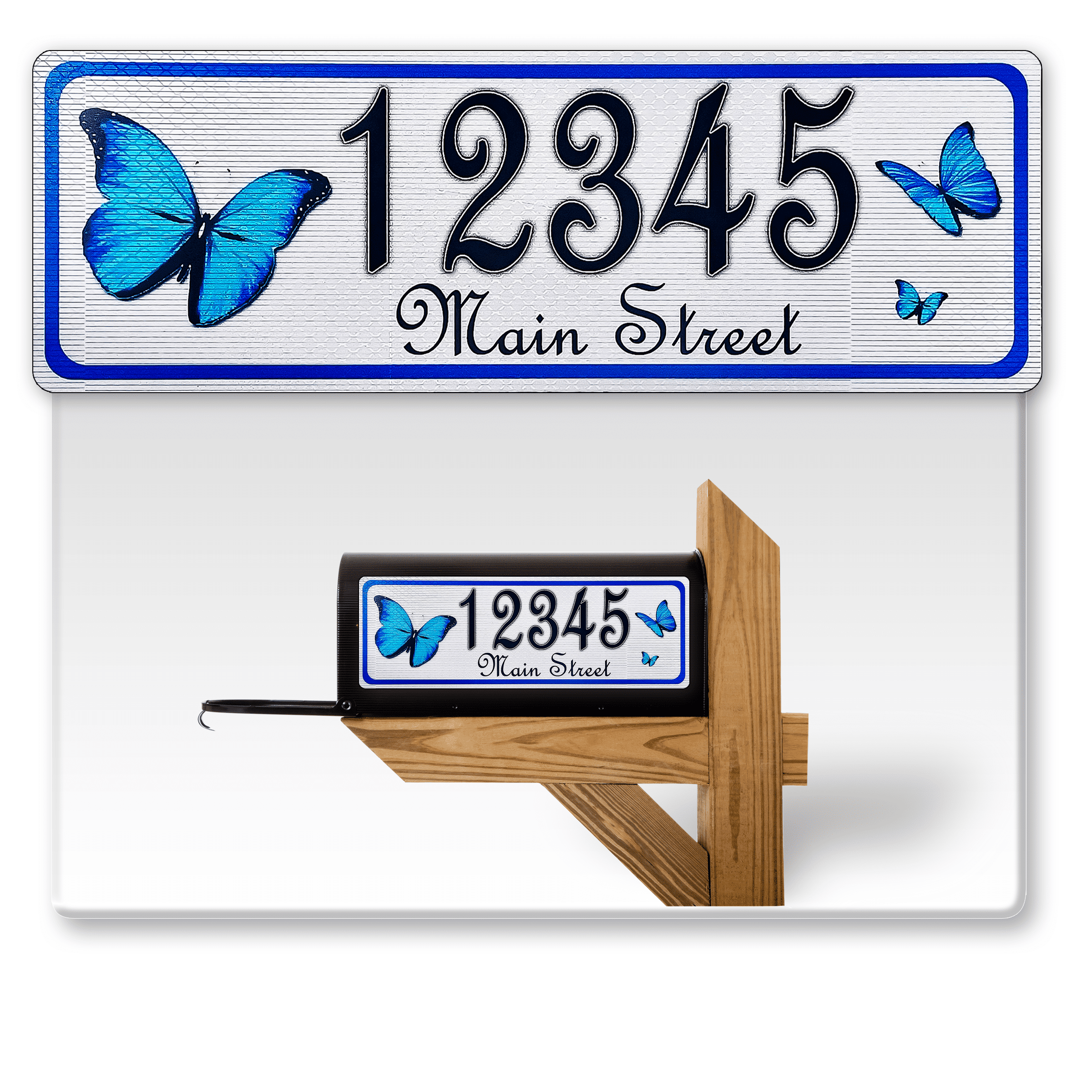 911 Customized Horizontal Mailbox Address Numbers Sticker Outdoor ...