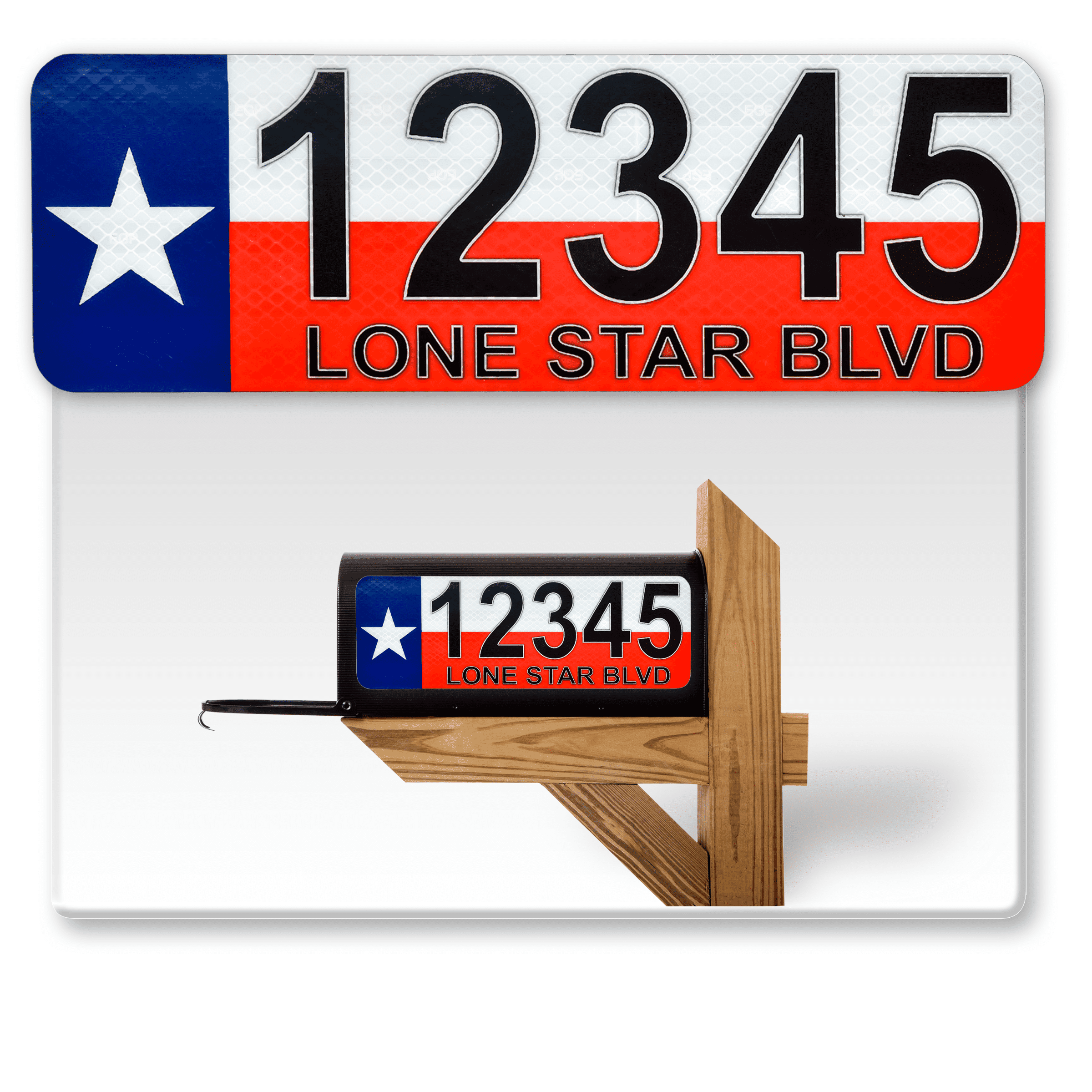 911 Customized Horizontal Mailbox Address Numbers Sticker Outdoor ...