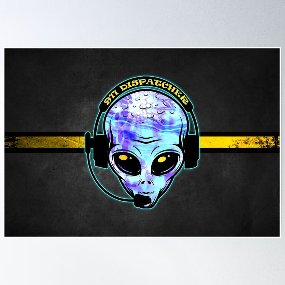 911 Dispatch Alien Poster Wall Art, Modern Wall Decor For Living Room ...