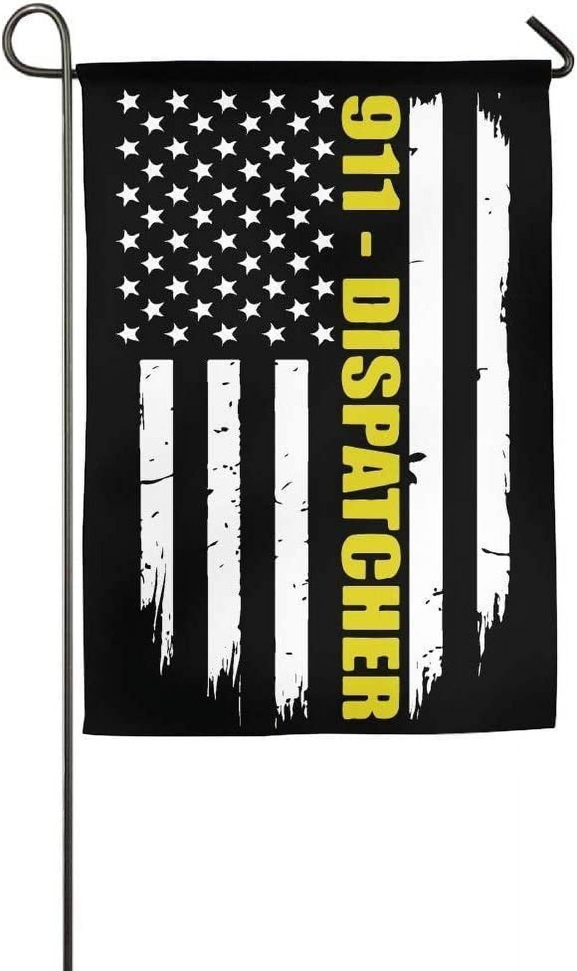 911 Dispatcher Gift Thin Gold Line Flag Custom Home Backyard Garden ...