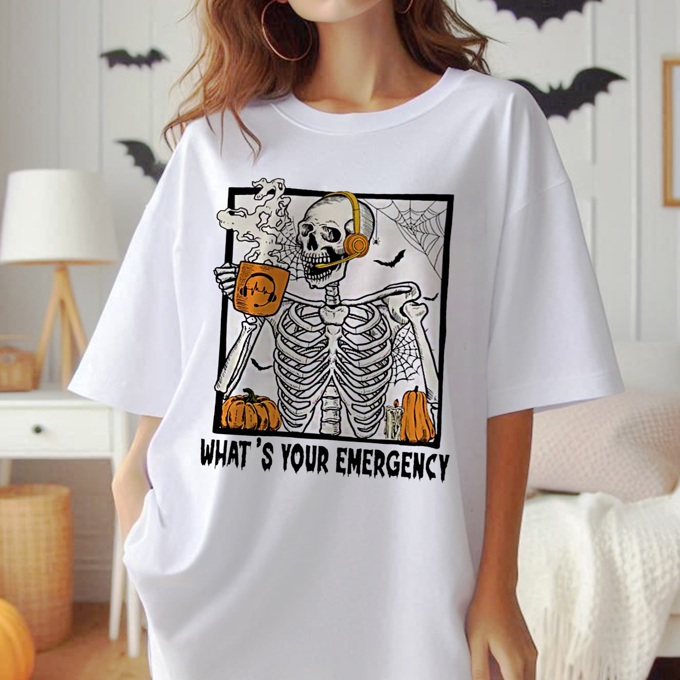 911 Dispatcher Halloween Shirt, Dispatcher Skeleton T-shirt, Skeleton ...