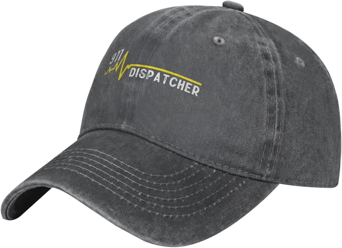 911 Dispatcher Heartbeat Thin Gold Line Unisex Baseball Cap Low Profile ...