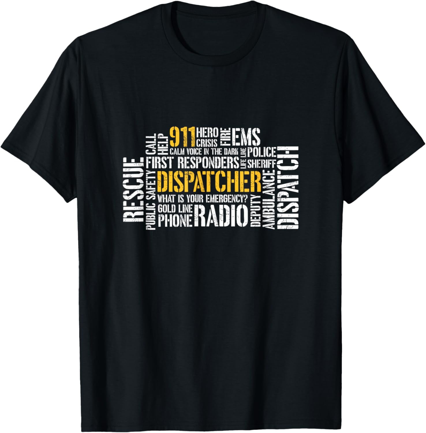 911 Dispatcher Rescue Dispatch EMS Police First Responder T-Shirt ...