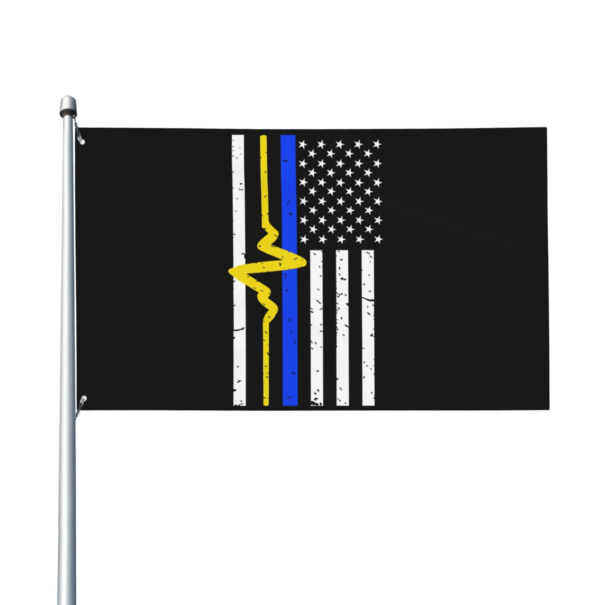 911 Dispatcher Thin Blue Gold Line Flag For Indoor Home House Decor ...
