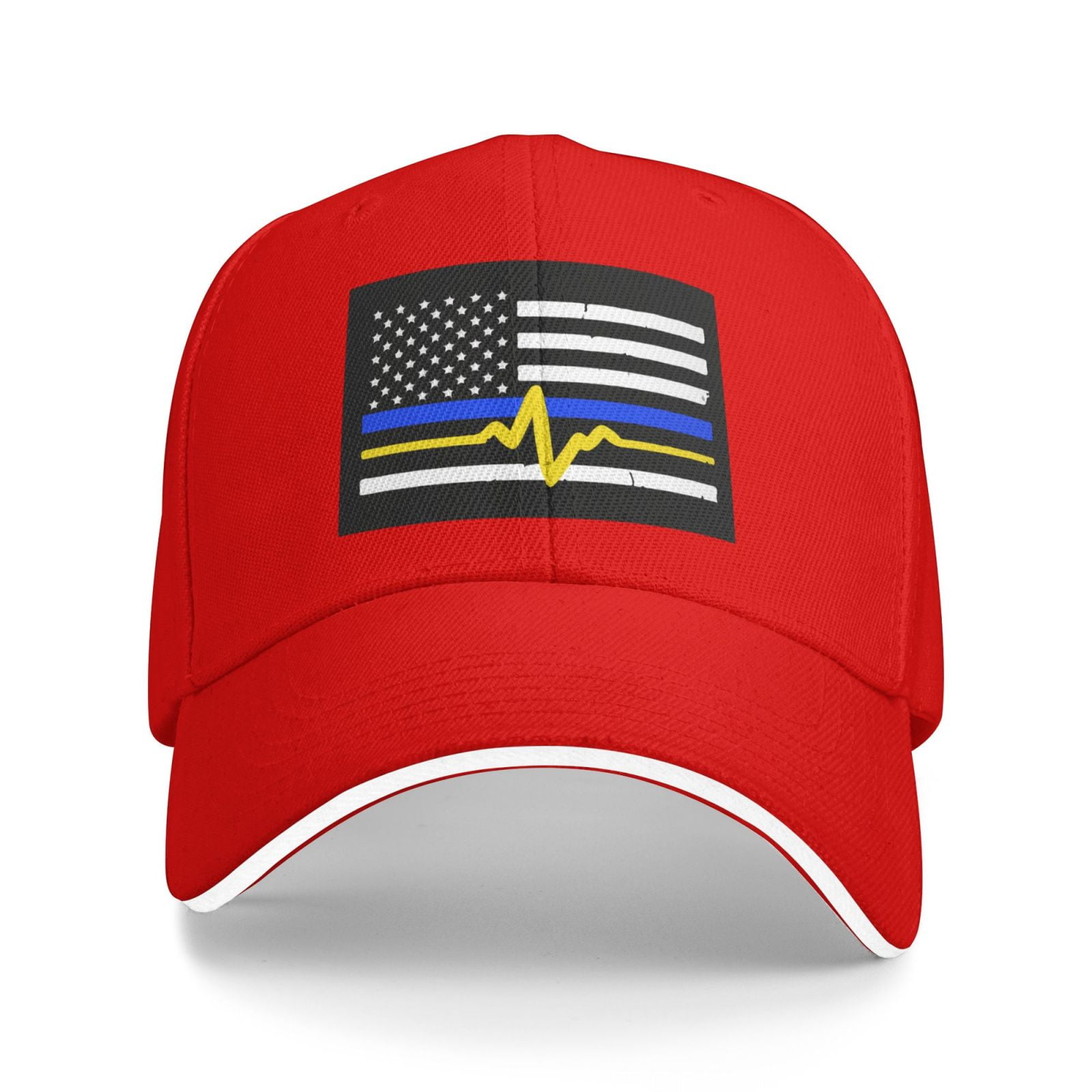 911 Dispatcher - Thin Blue Gold Line Flag Men Women Sandwich Cap ...