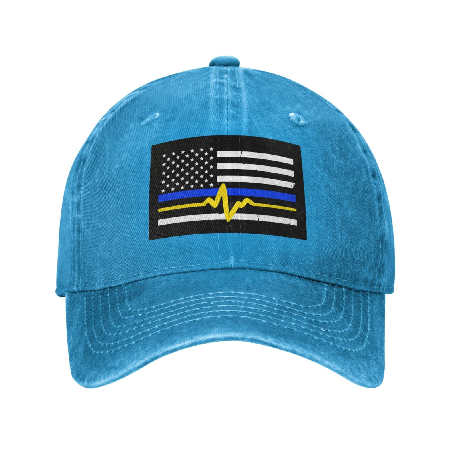 911 Dispatcher - Thin Blue Gold Line Flag Unisex Adult Washed Denim ...