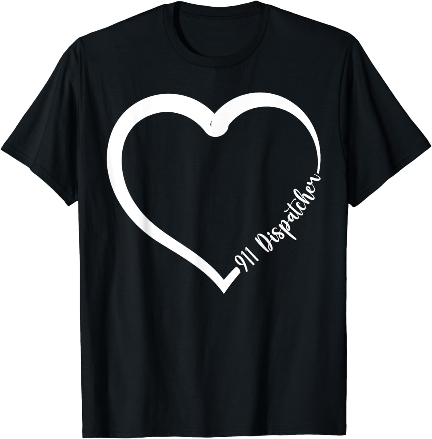 911 Dispatcher Thin Gold Yellow Line Heart 911 Dispatcher T-Shirt ...