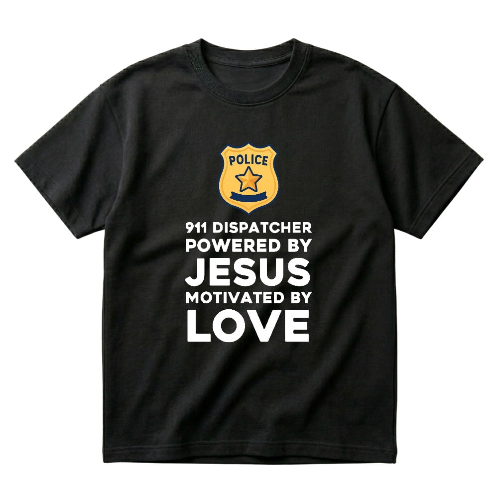 911 Dispatcher Thin Gold Yellow Line Jesus Faith Christian Gift T-Shirt ...