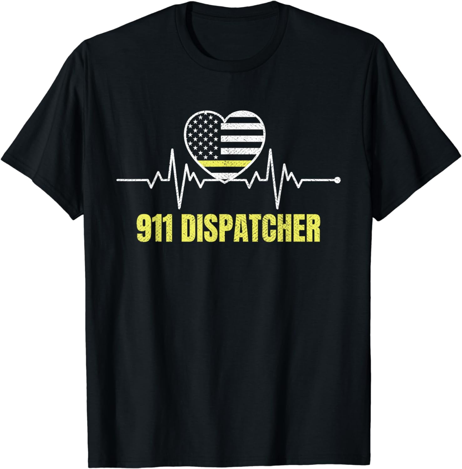 911 Dispatcher Thin Yellow Line Dispatch US American Flag T-Shirt ...