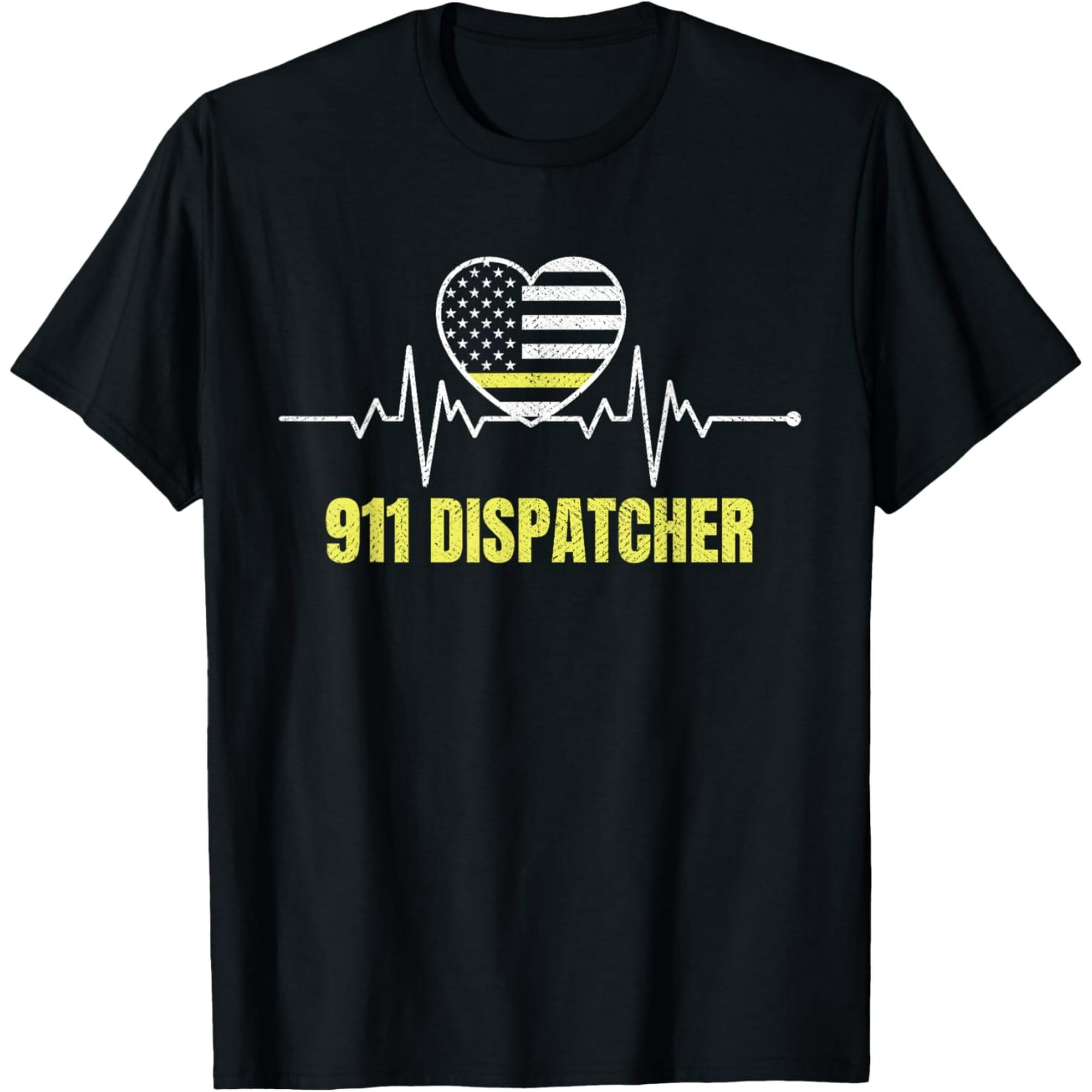 911 Dispatcher Thin Yellow Line Dispatch US American Flag T-Shirt ...