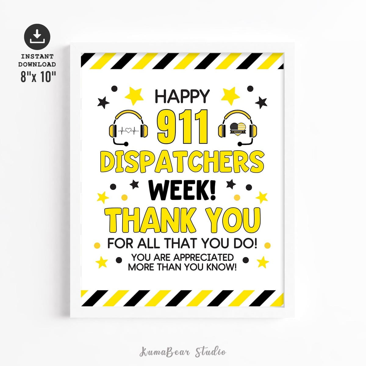 911 Dispatcher Week Poster Printable, 911 Dispatcher Week Appreciation ...