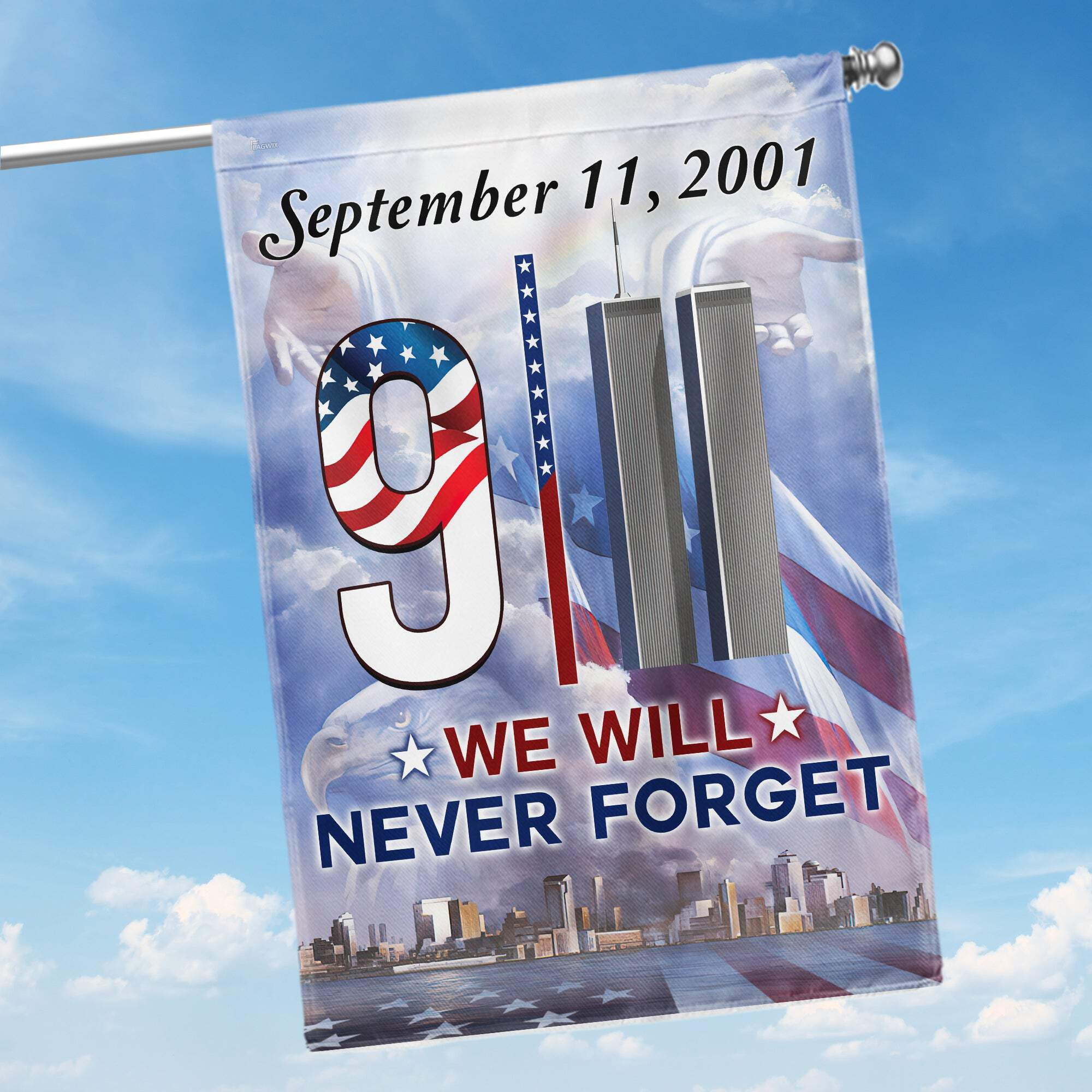 911 Flag, Never Forget Memorial Flags - Prayer Flags, American Flag ...