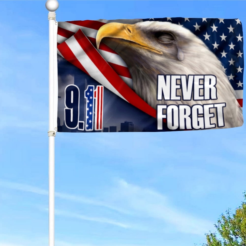 911 Grommet Flag Never Forget Flag Banner with Grommets 3x5Feet Man ...