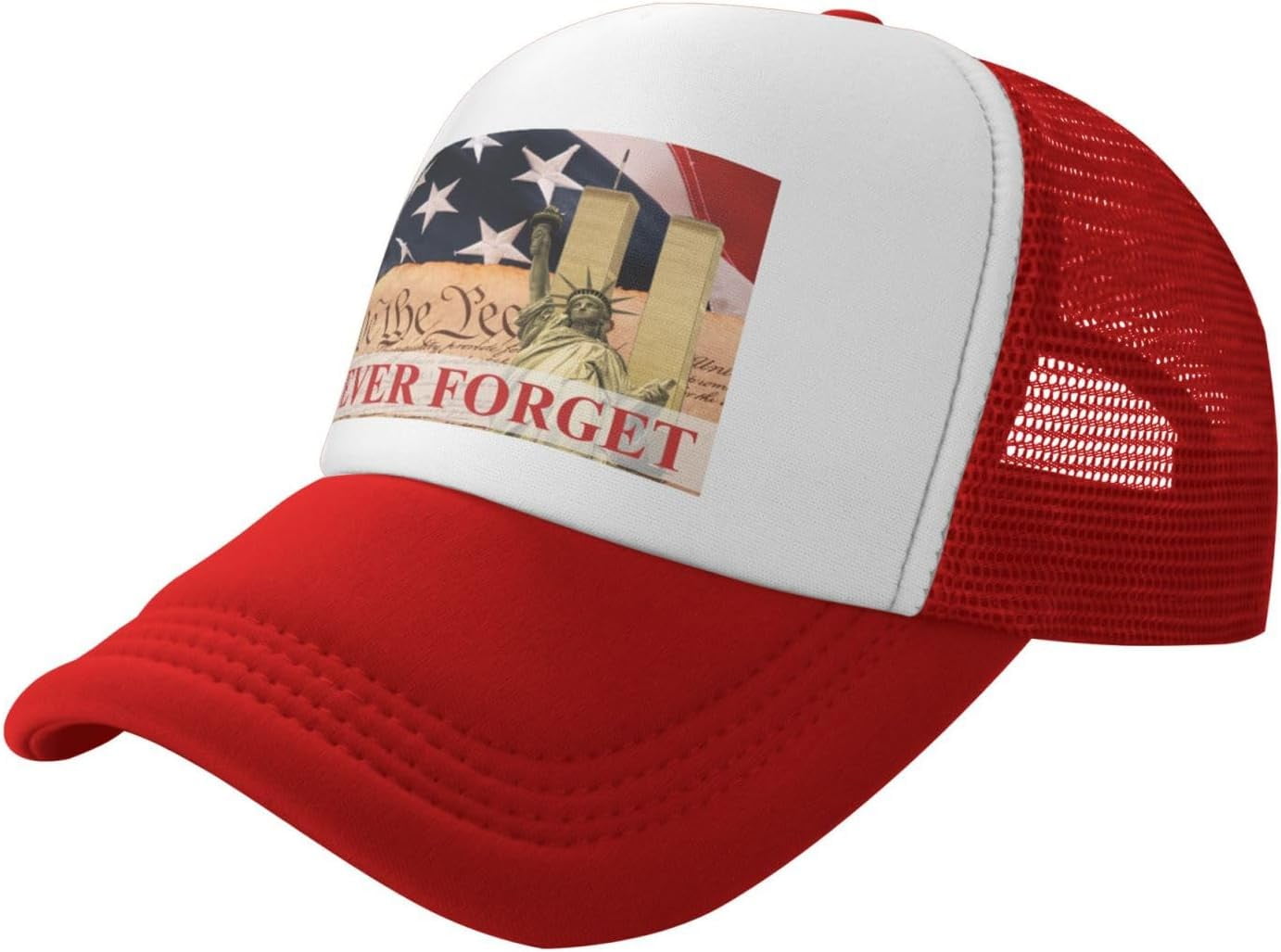 911 Never Forget Hats Memorial Day Patriotic Mesh-Back Trucker Cap ...