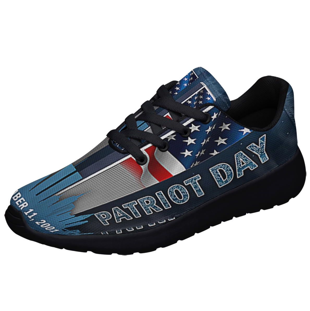 911 Patriot Day Never Forget September 11 Memorial Shoes Sneakers Black ...