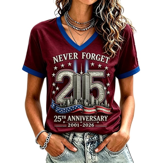 911 Vintage Memorial Shirt for Women 9/11 25th Anniversary Never Forget ...