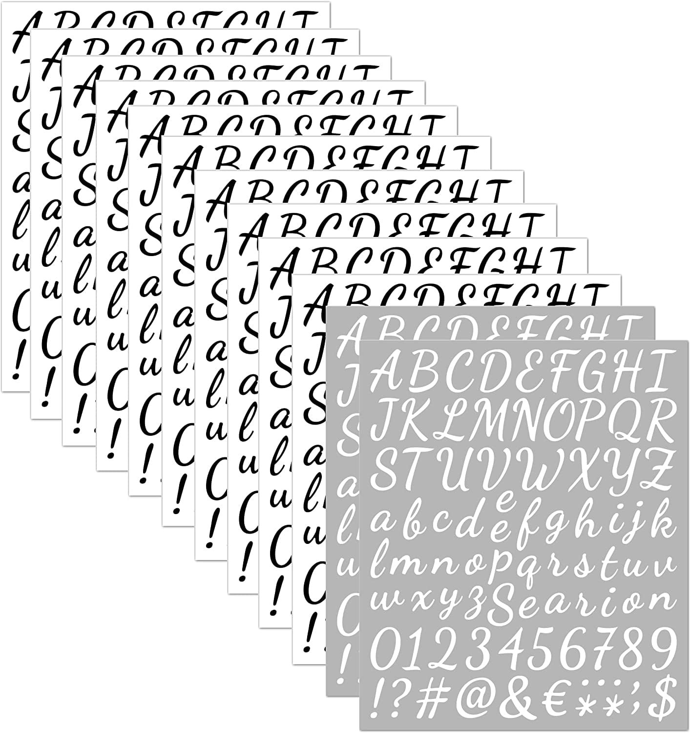 912PCS Handwriting Self Adhesive Vinyl Letters Numbers Kit - 1 Inch, 10 ...